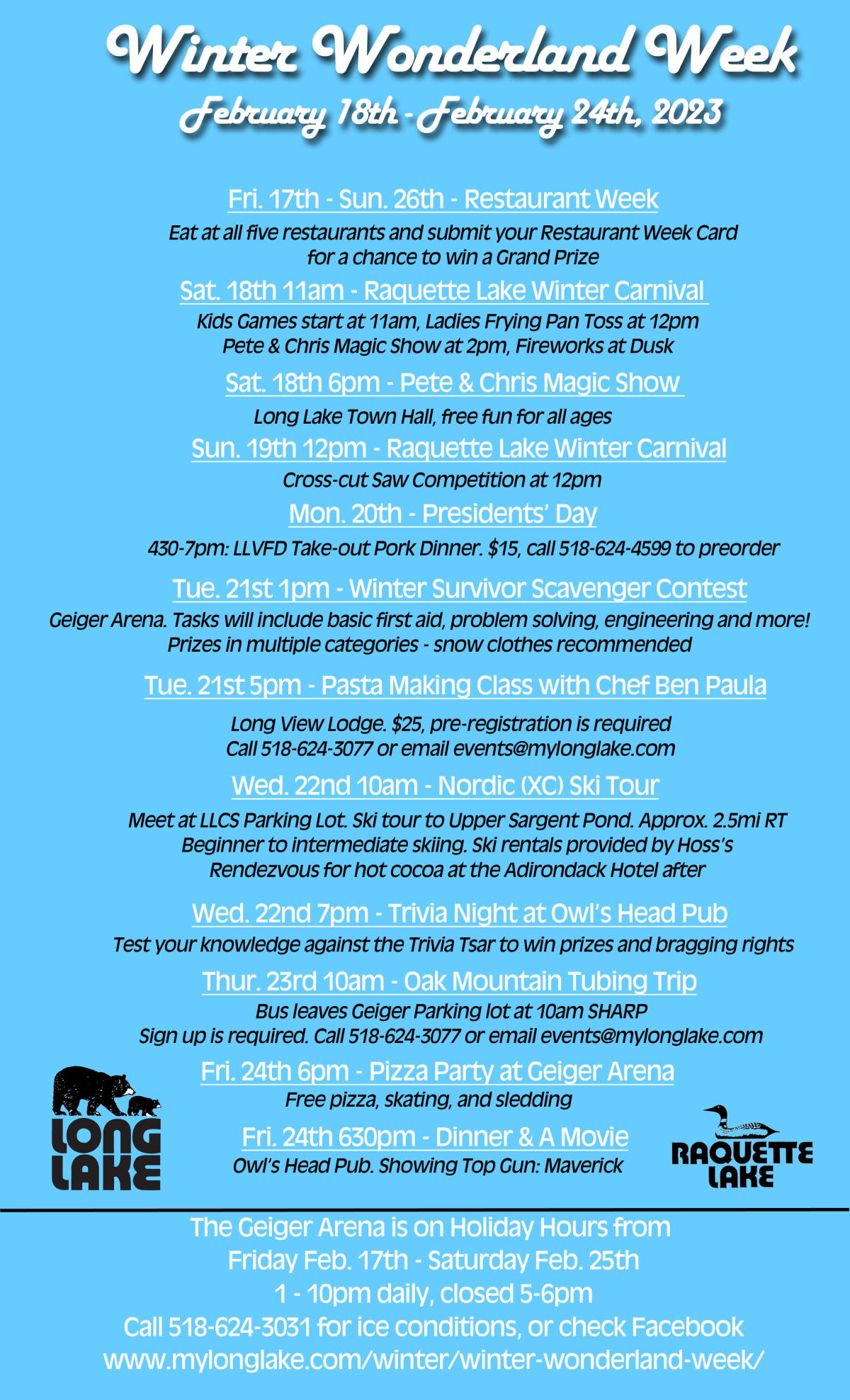Winter Wonderland Events Announced – Long Lake