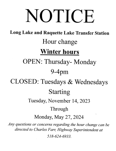 Transfer Station – Long Lake